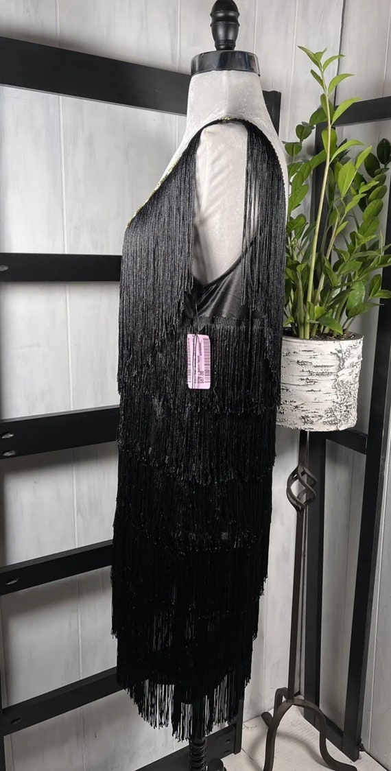 Jerry Beck For Charades FLAPPER Tasseled Tiered Dress… - Gem