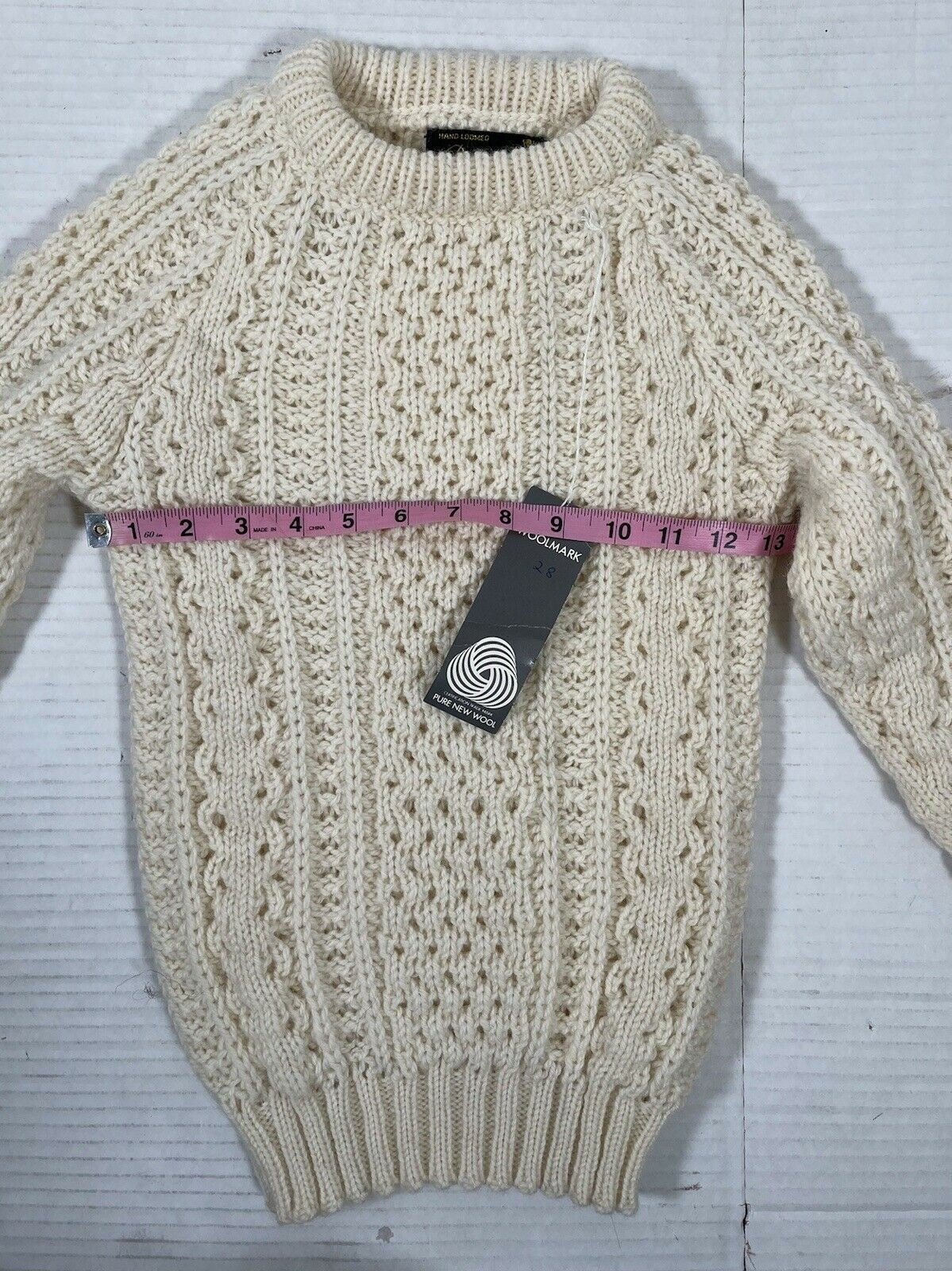 Rossan Hand Loomed Cable-knit Aran Wool Sweater, Made in Ireland, Size: Toddler, Brand New ...