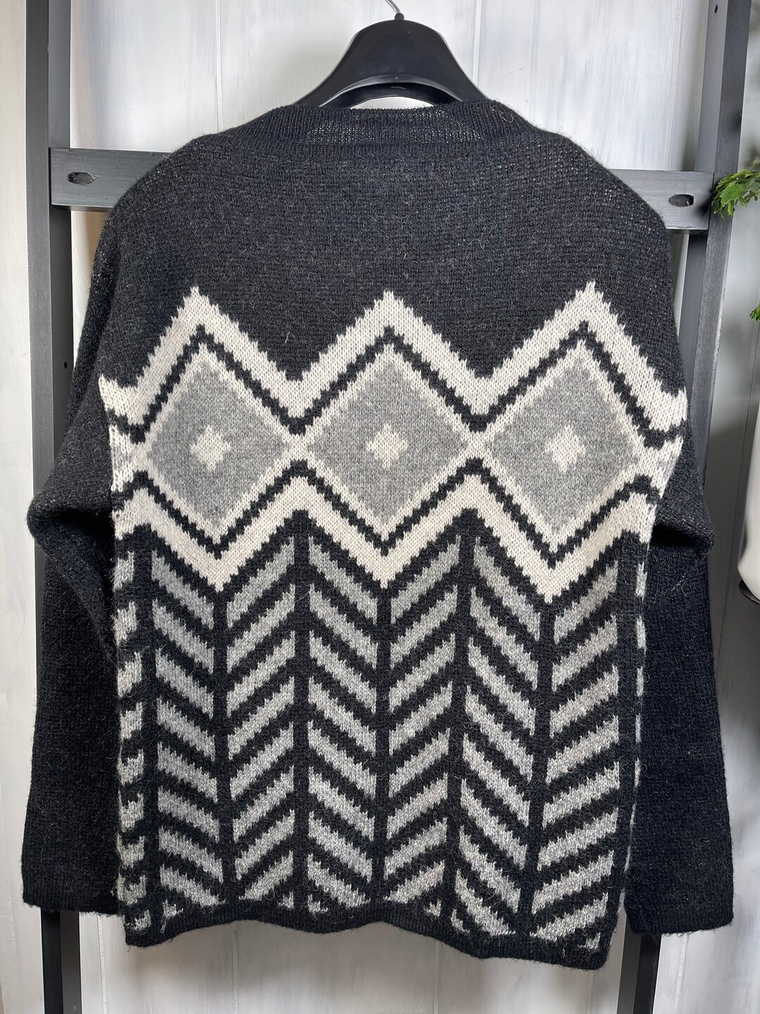 Janus of Norway Wool Knit Sweater, Geometric Intarsia, Small/medium - Etsy