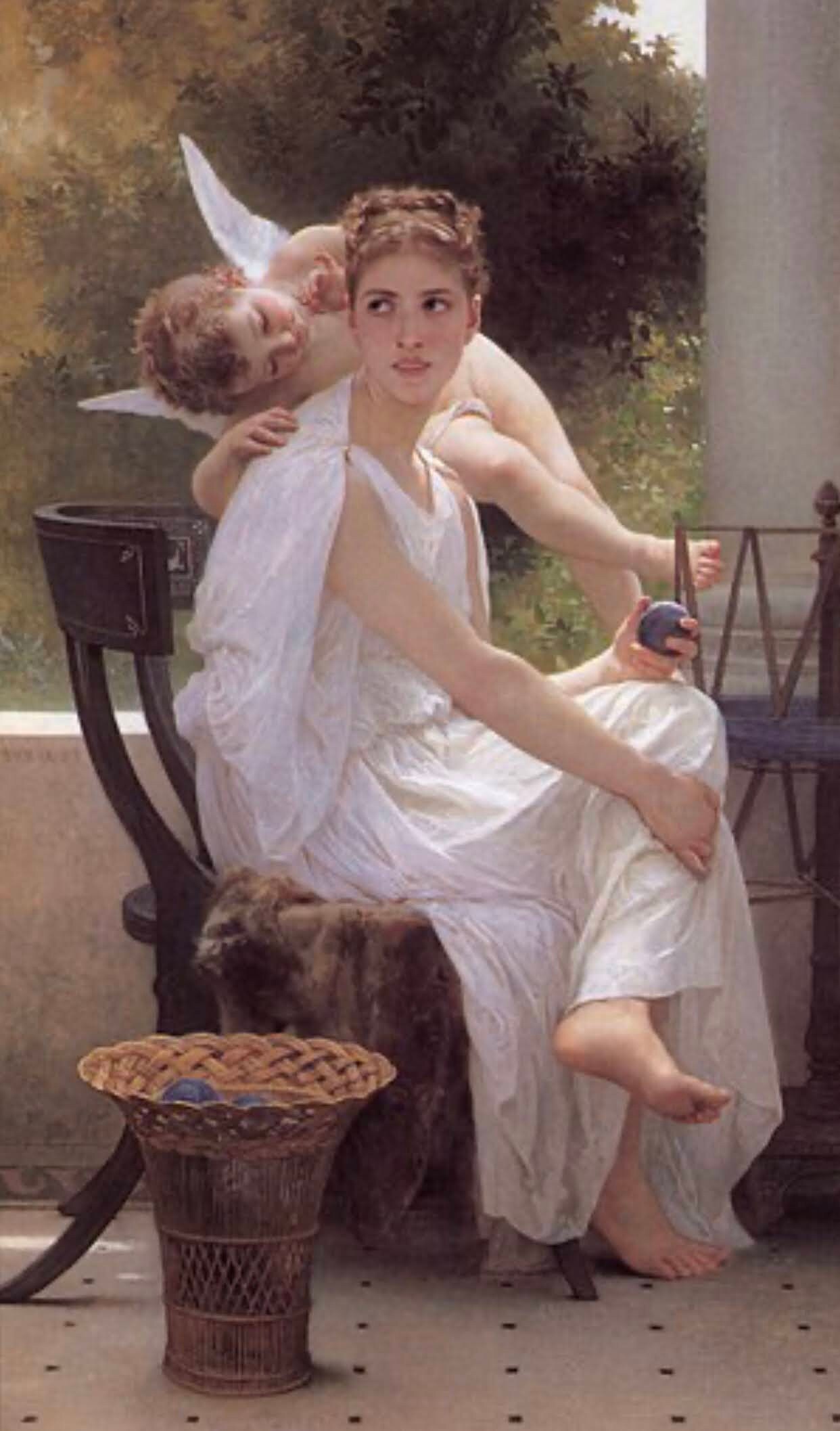 William Bourgereau WORK INTERRUPTED Art Deco Oil Canvas Museum Quality ...