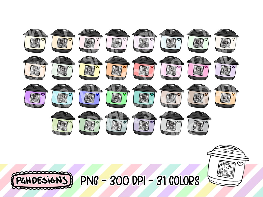 Electric Pressure Cooker Clipart, Doodle Clipart, Multicolor ...