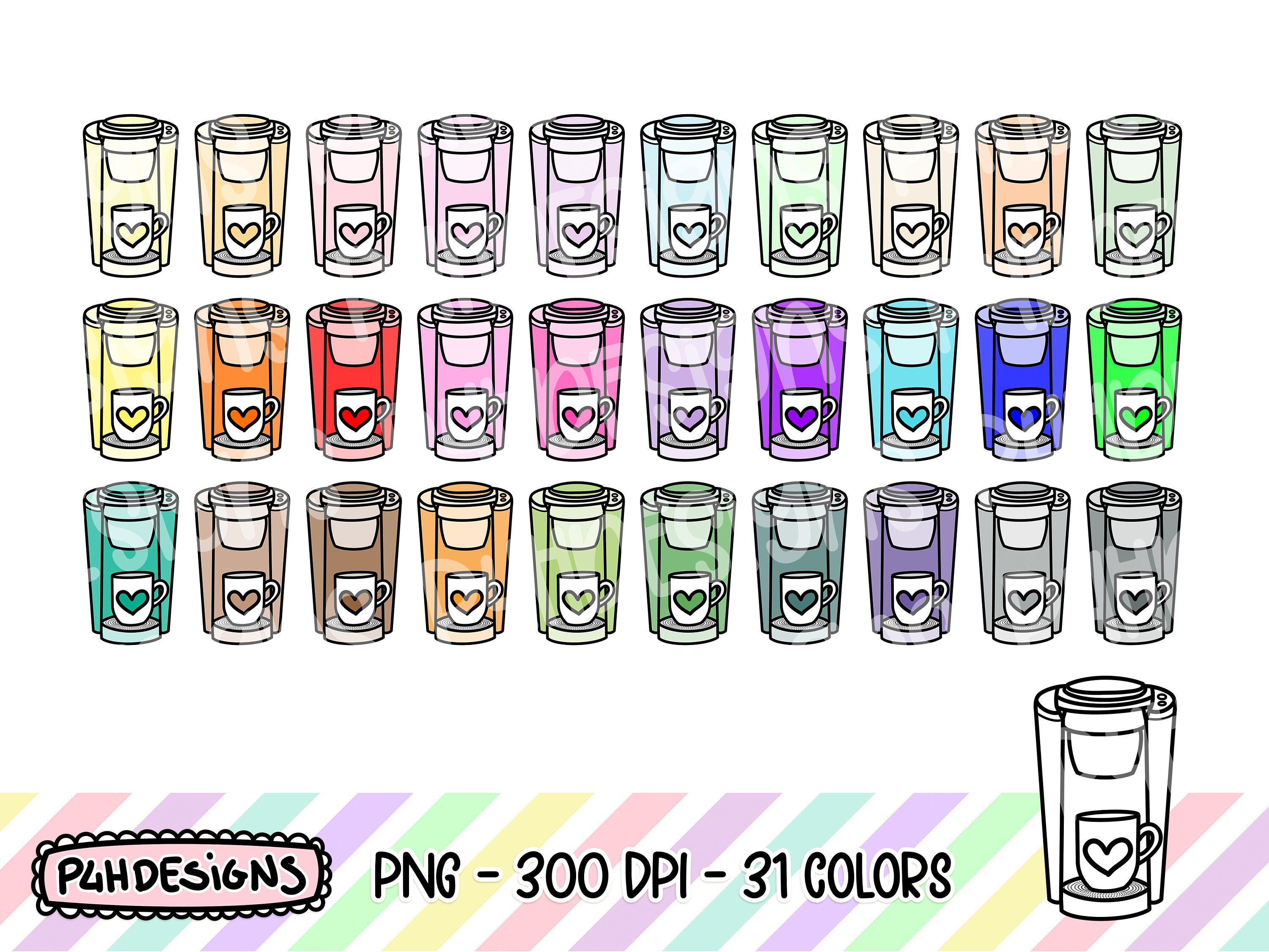 Coffee Maker Clipart, Coffee Machine Clipart, Doodle Clipart ...