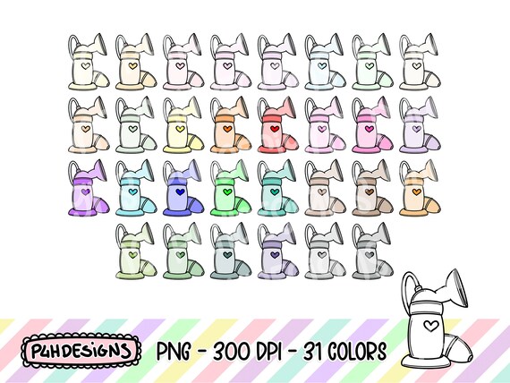 Breast Pump Clipart Doodle Clipart Multicolor Commercial - Etsy