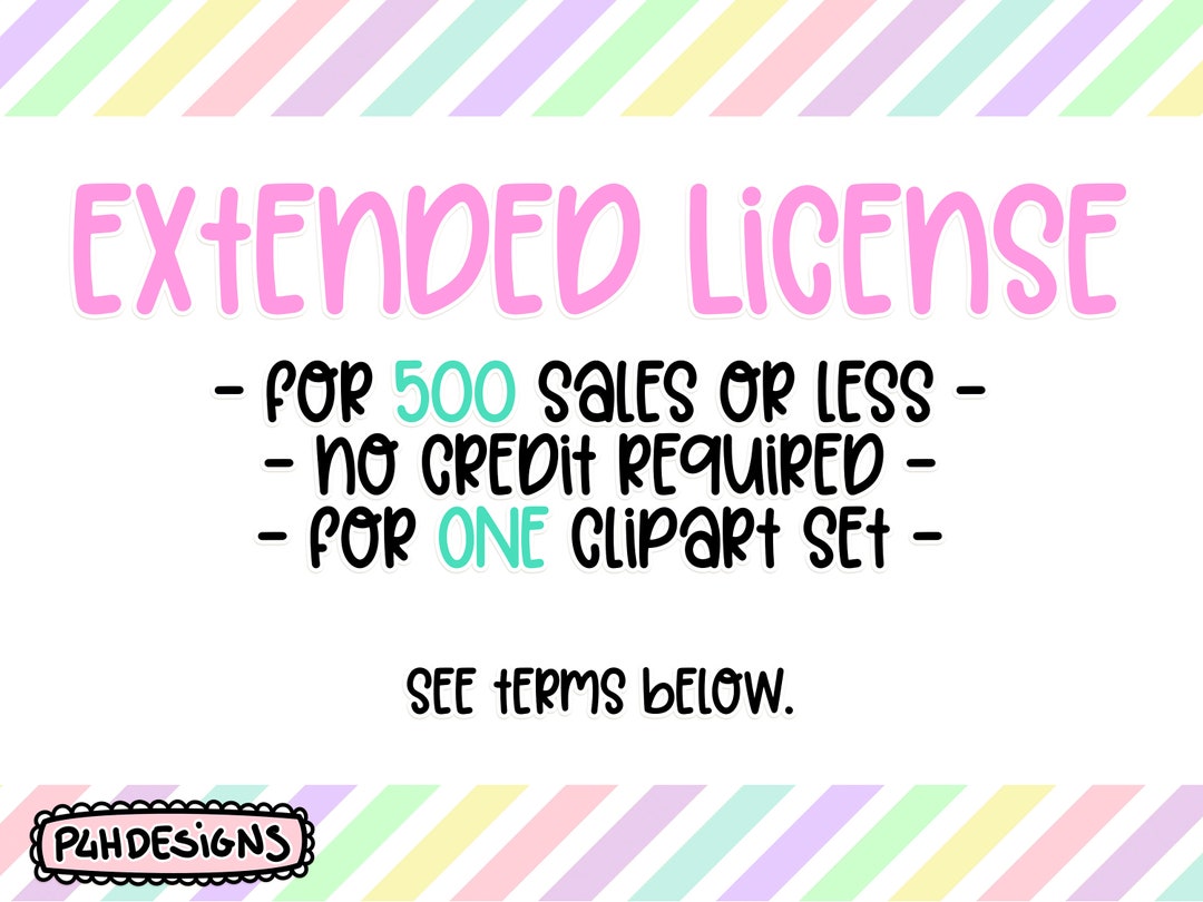 Extended Commercial Use License - for ONE Set of Clip Art - Must Be ...