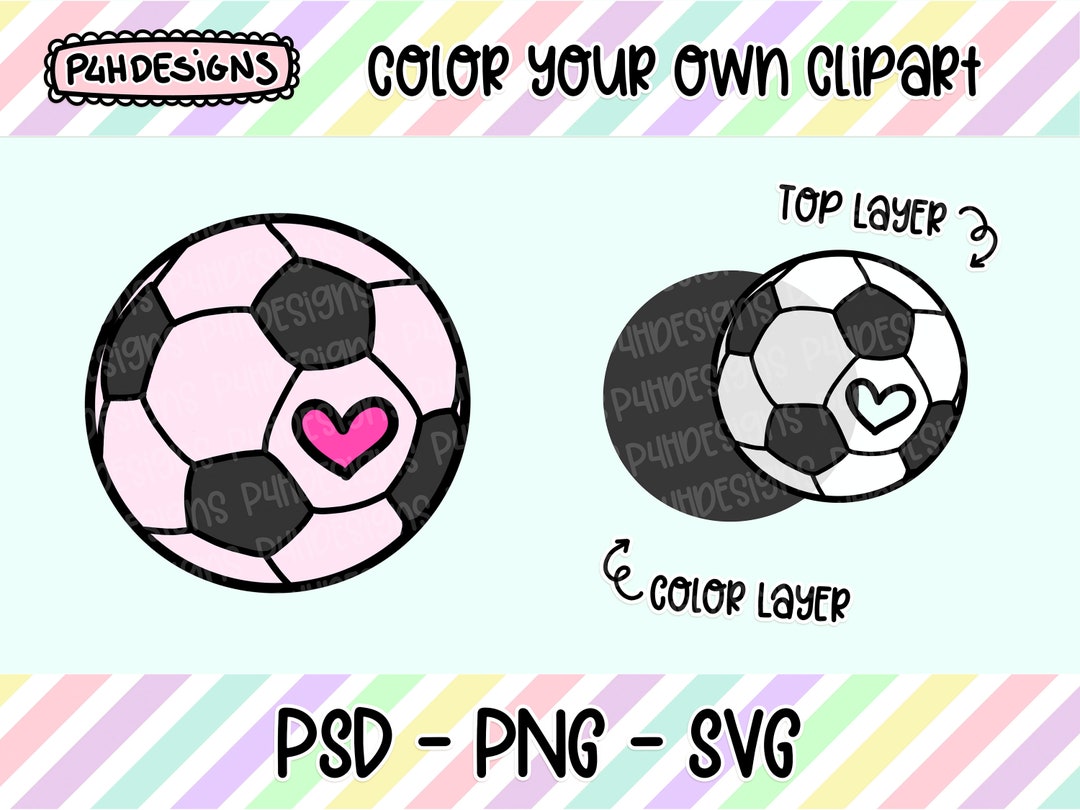 Soccer Ball Clipart, LAYERED, Doodle Clipart, Can Be Colored ...