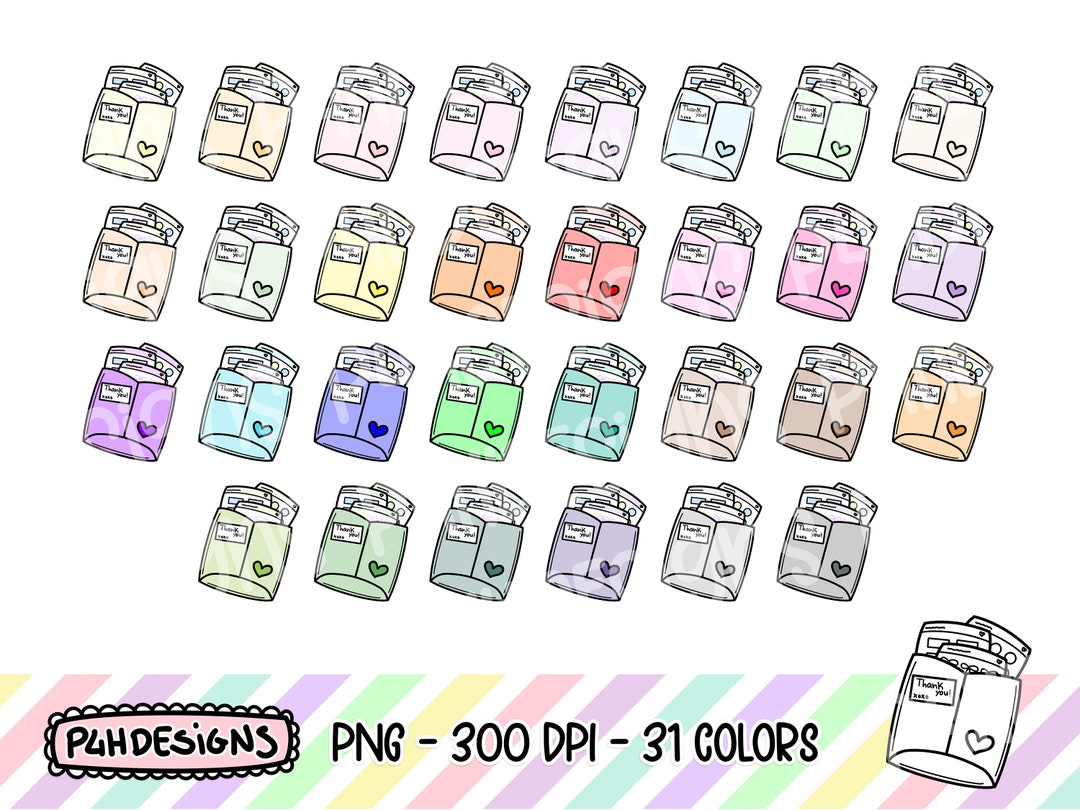 Happy Mail Clipart, Envelope Doodle Clipart, Multicolor, Commercial Use ...