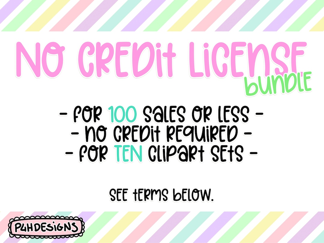 No Credit Required Commercial Use License - for TEN Sets of Clip Art ...