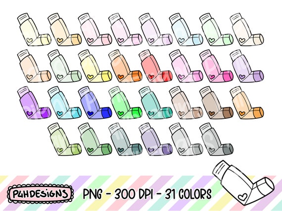 Inhaler Clipart Doodle Clipart Multicolor Commercial Use - Etsy