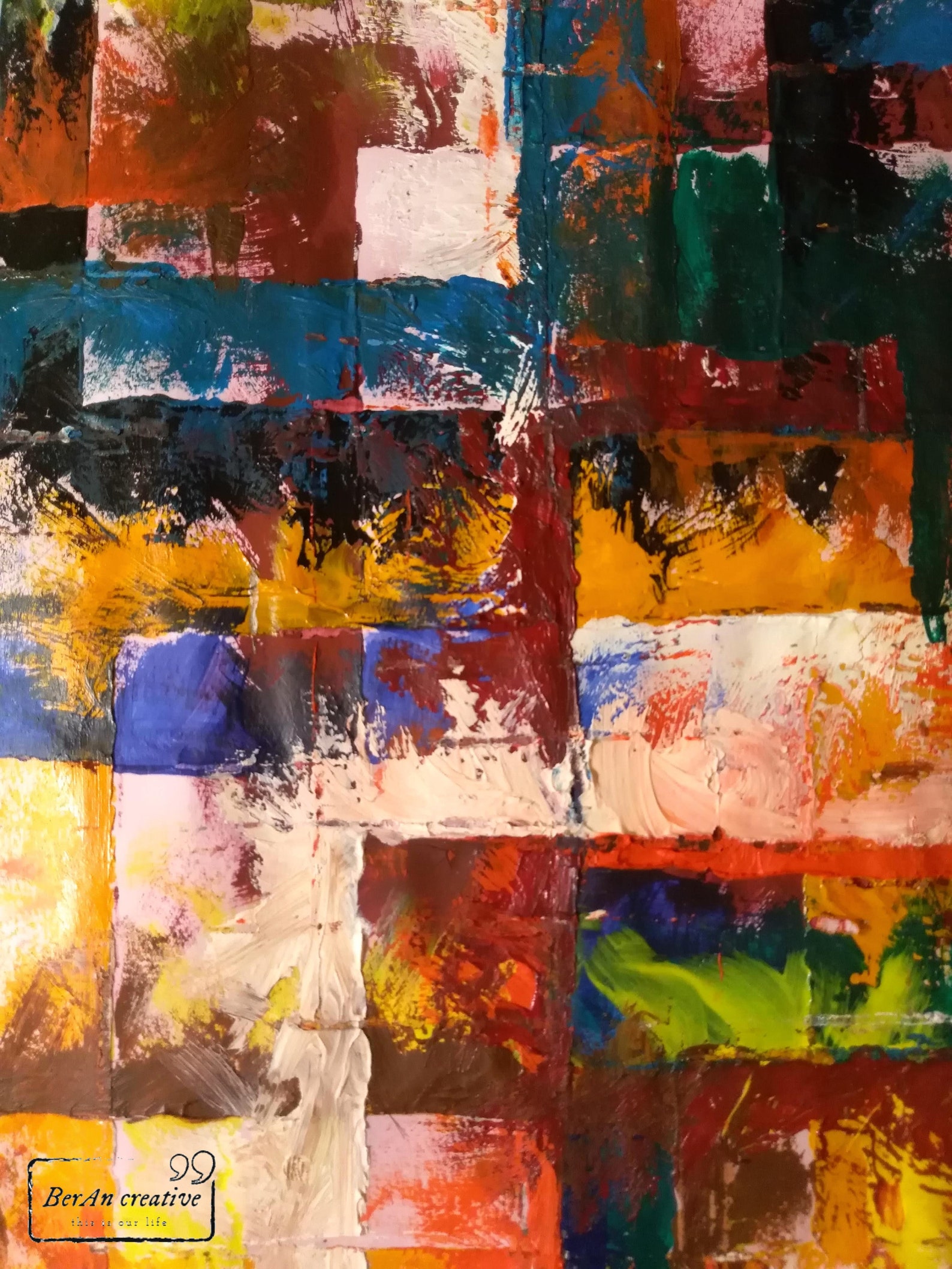 Colorful and Dynamic Painting for the Office Acrylic Painting - Etsy