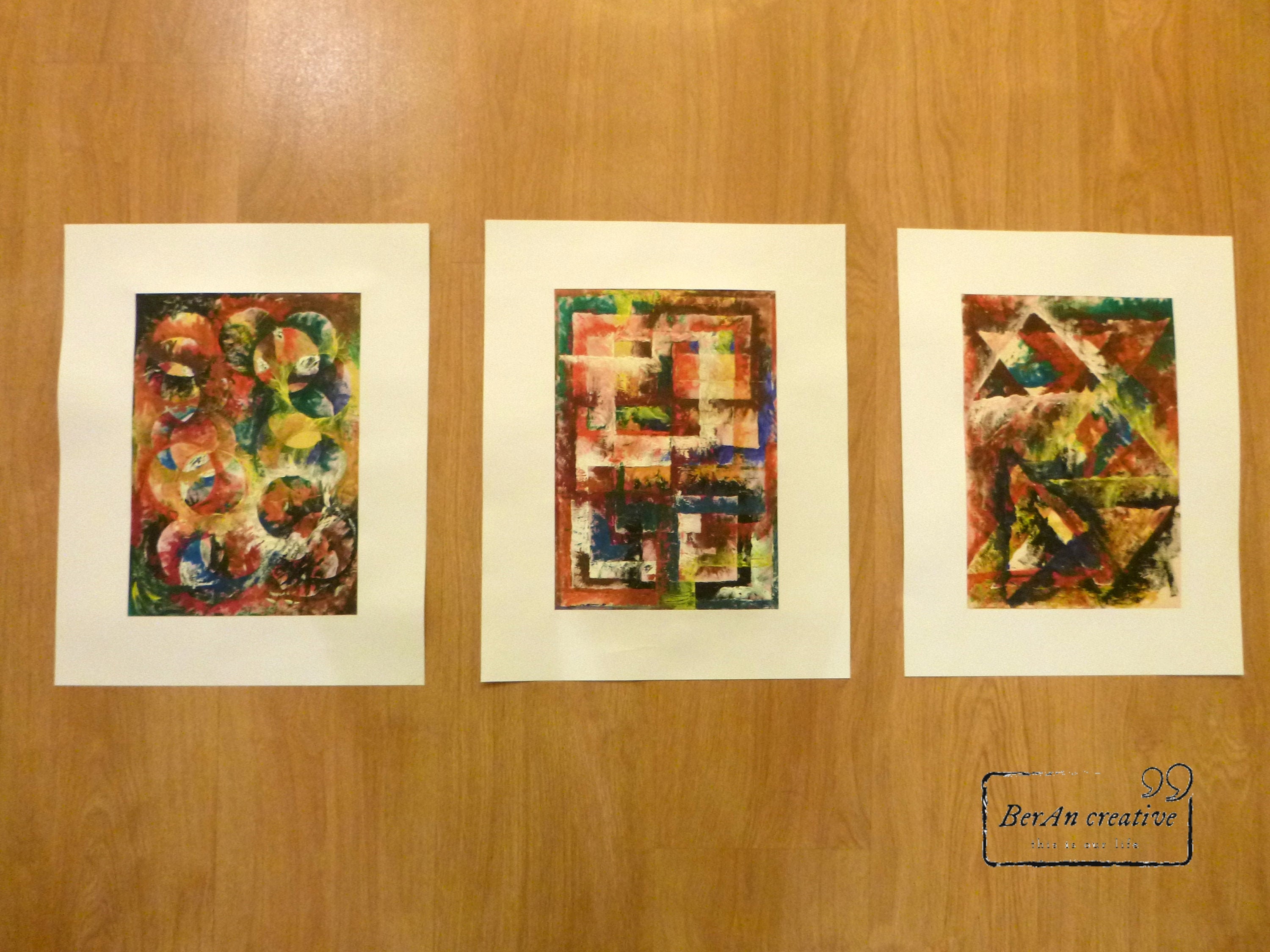 Colorful and Dynamic Painting for the Office Acrylic Painting on Paper ...