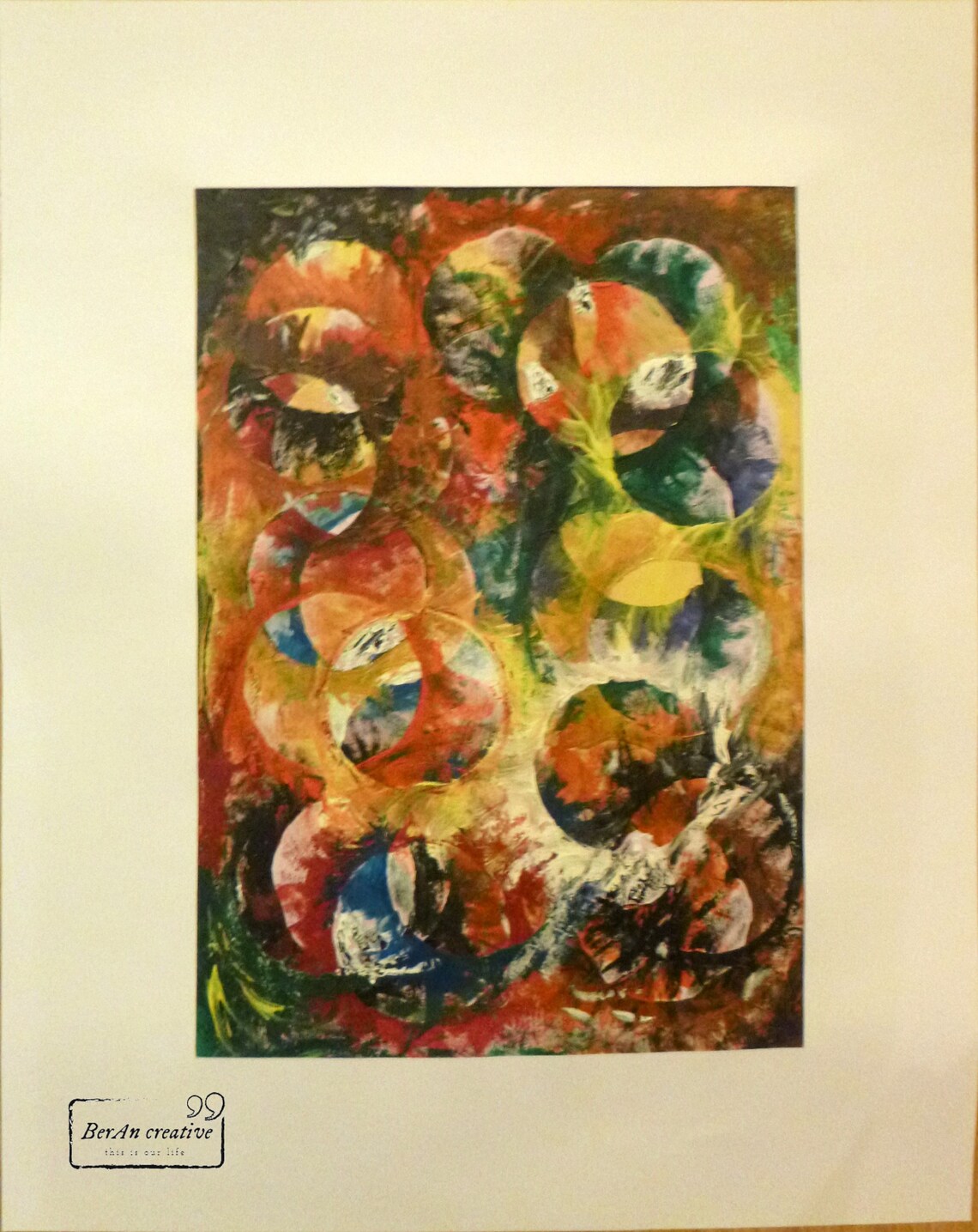 Colorful and Dynamic Painting for the Office Acrylic Painting on Paper ...