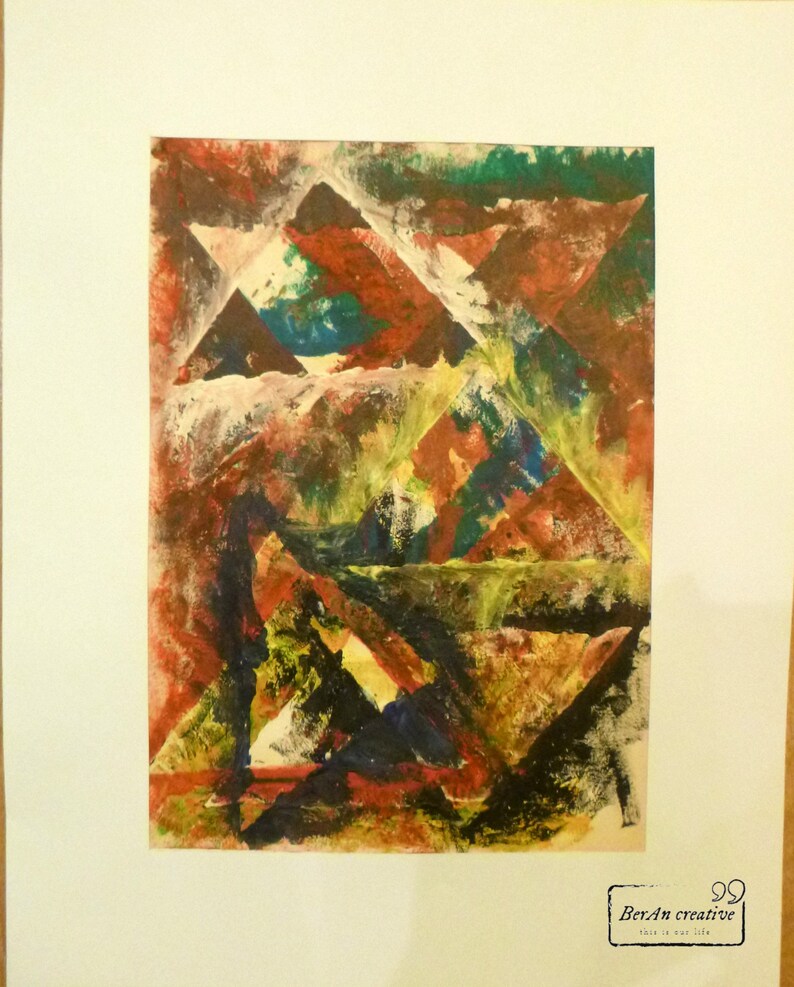 Colorful and Dynamic Painting for the Office Acrylic Painting on Paper ...