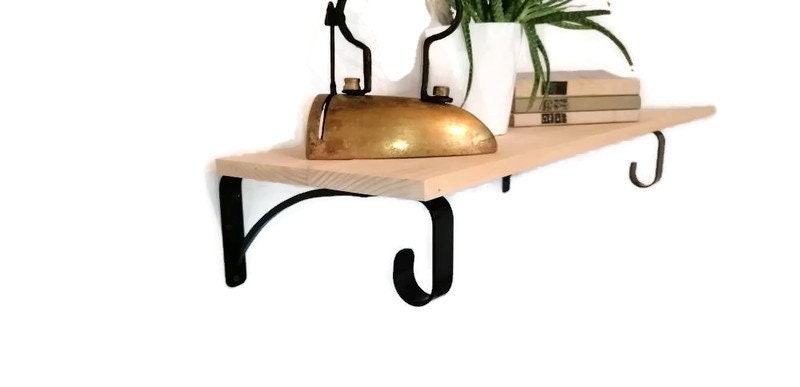 Shelf Support Bracket With Rod Holder Design, Wall Shelf Holder - Etsy