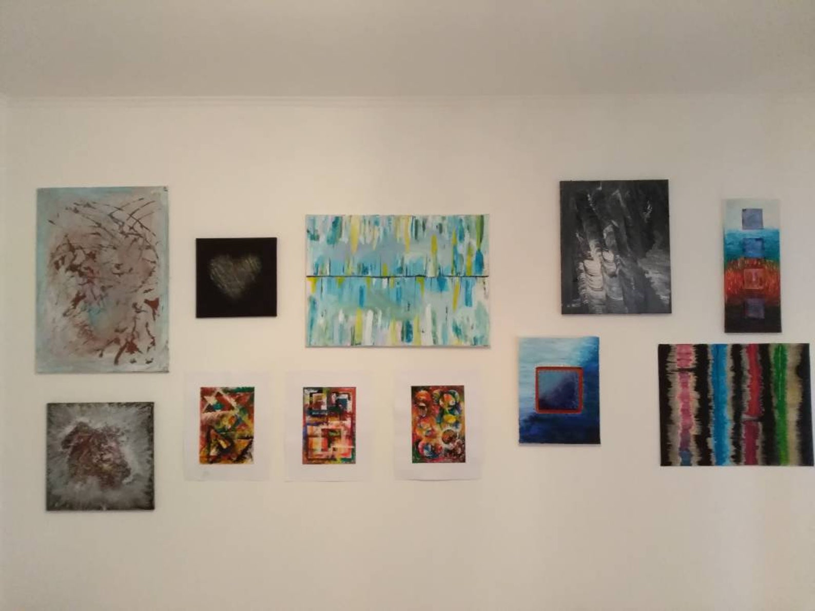 Colorful and Dynamic Painting for the Office Acrylic Painting on Paper ...