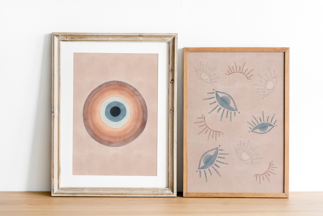 Evil Eye Print Set of Two // Printable Wall Art - Mid Century Print ...