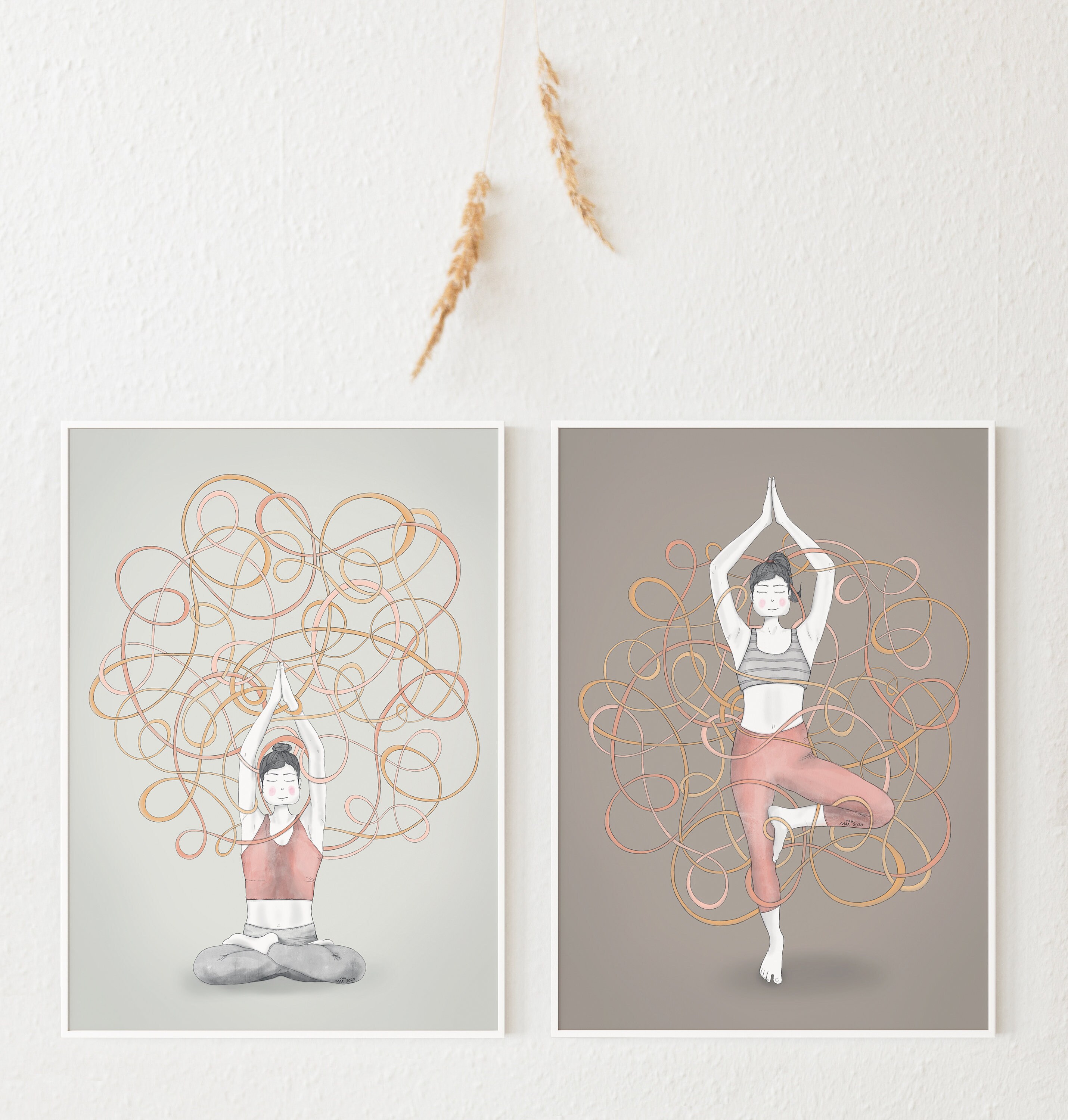 Yoga Wall Art // Set of Two Prints - Downloadable Print - Yoga Poster ...