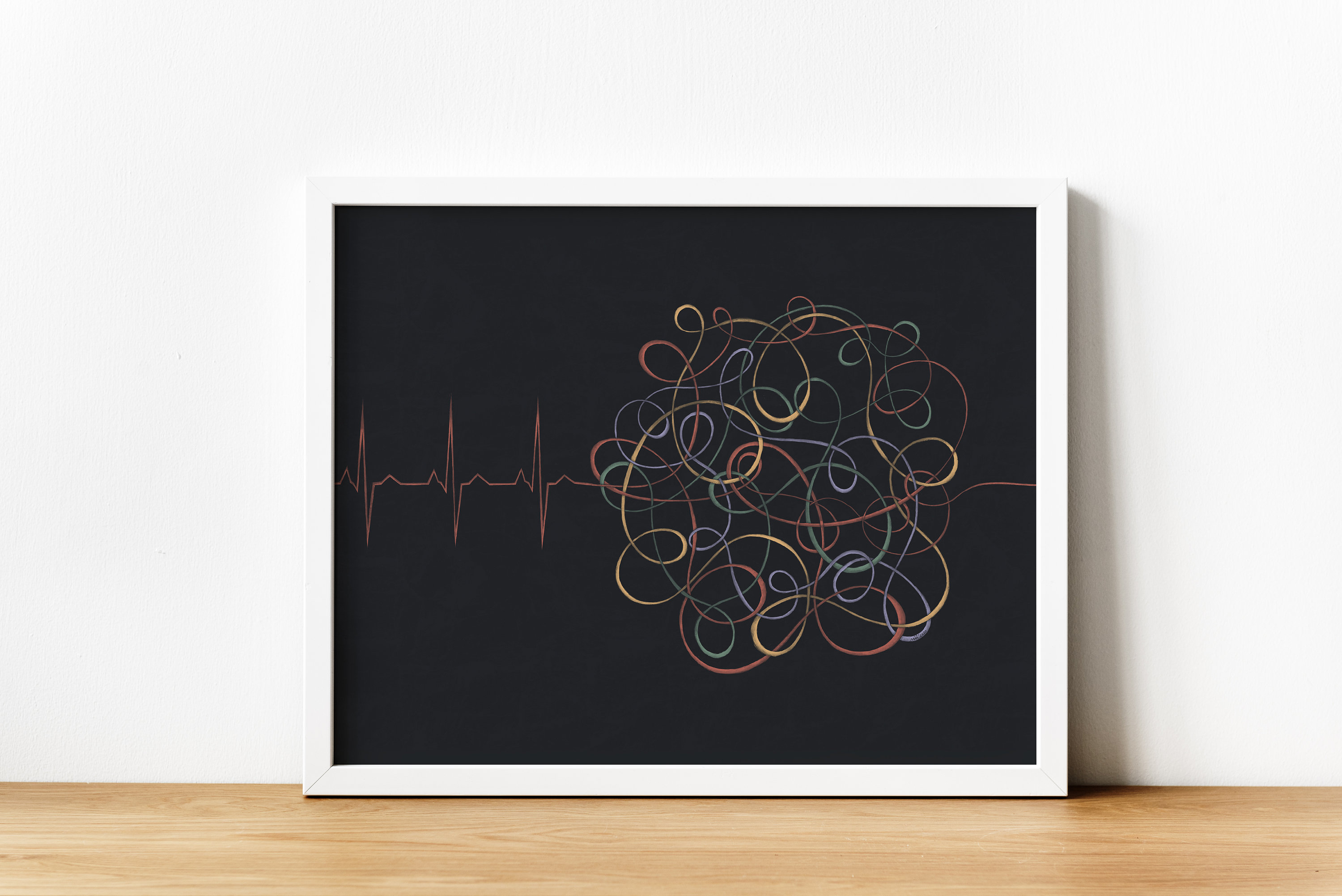 Heart Beat Line Drawing Art // Original Digital Artwork - Etsy
