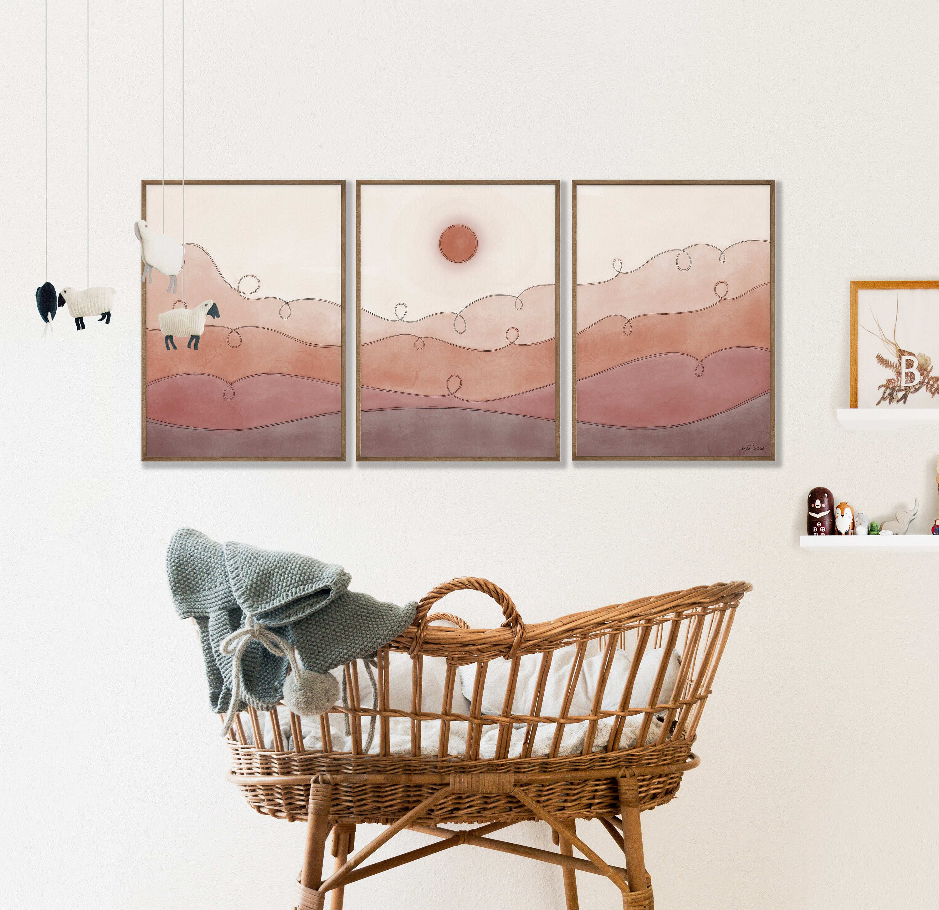 70s Wall Art Set of Three Prints // Fall Home Decor Mid - Etsy