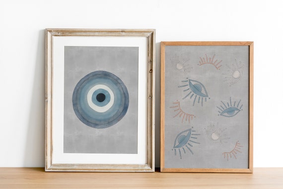 Evil Eye Print Set of Two // Downloadable Prints Retro Wall | Etsy