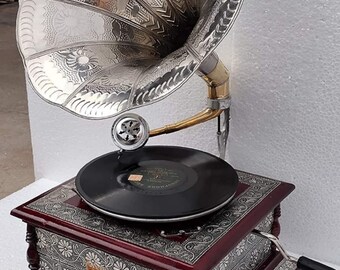 Real Phonograph Gramophone Record Player Phonograph Replica - Etsy