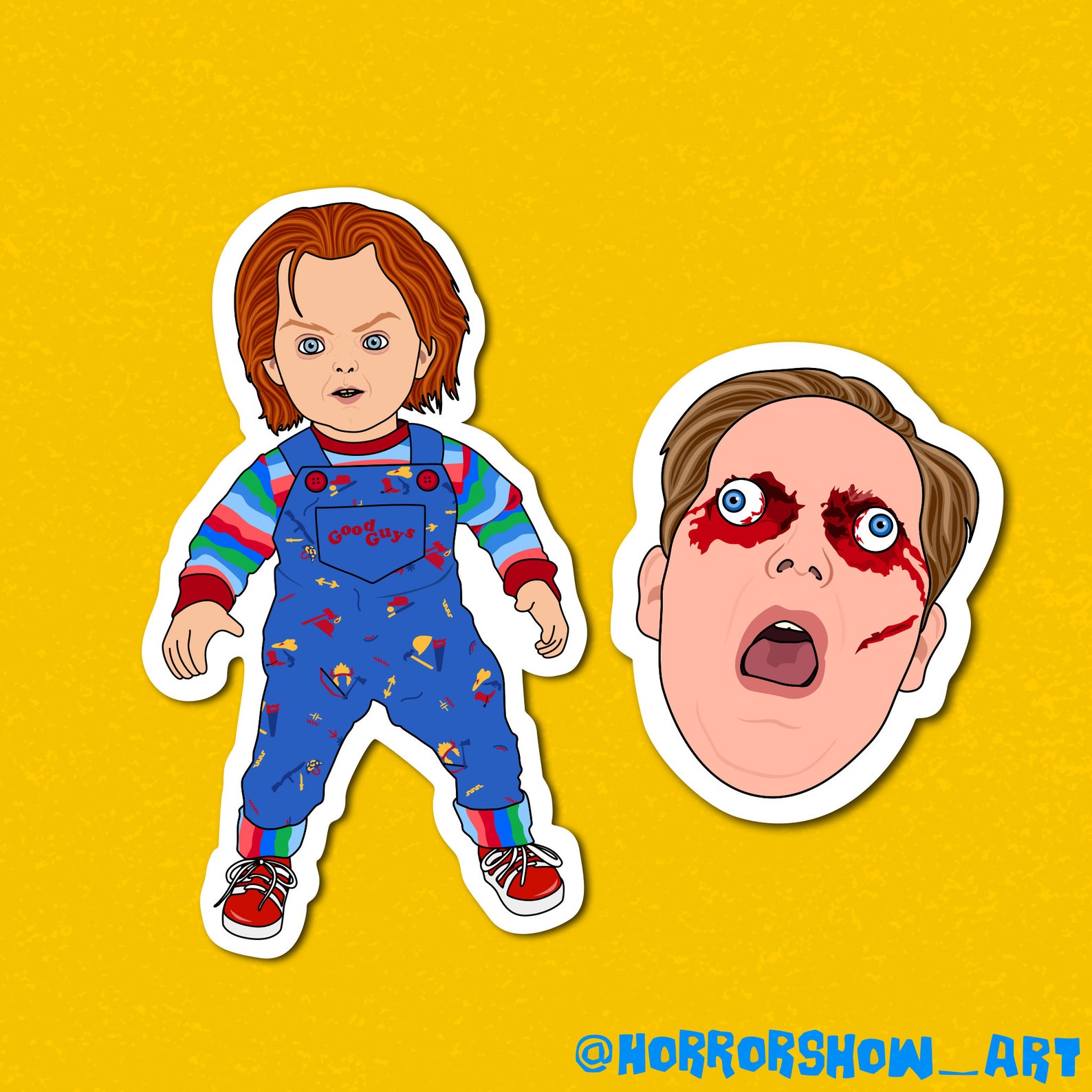 Chucky Childs Play Horror Movie Sticker Set 10 Stickers | Etsy