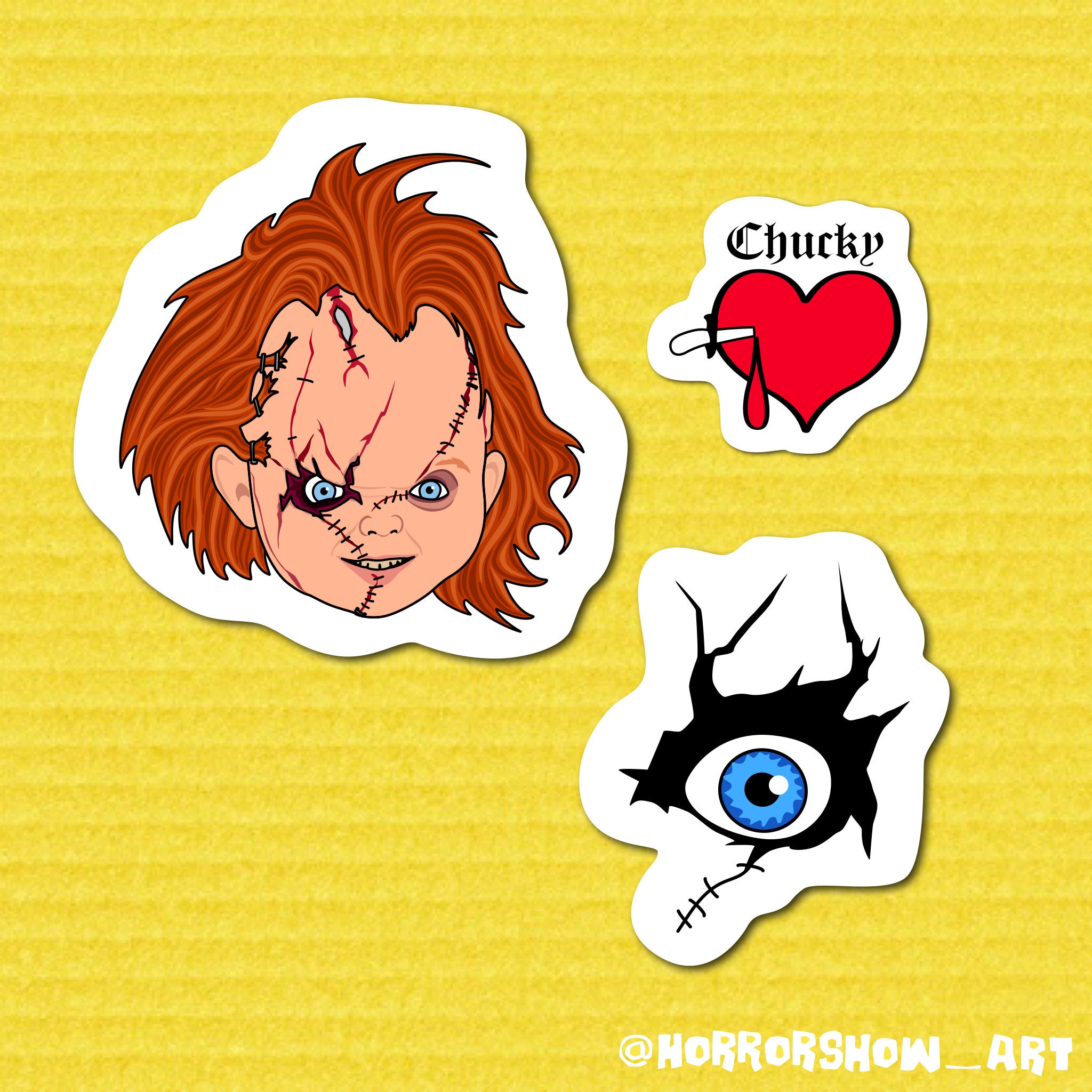 Childs Play Chucky Horror Movie Sticker Set 10 Stickers | Etsy