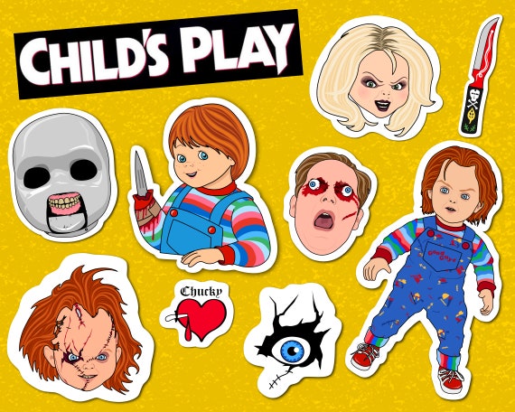 Childs Play Chucky Horror Movie Sticker Set 10 Stickers | Etsy