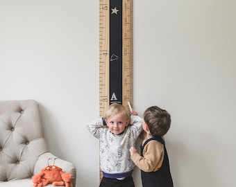 Wooden Height Chart Ruler Oak Finish Personalised Free UK | Etsy