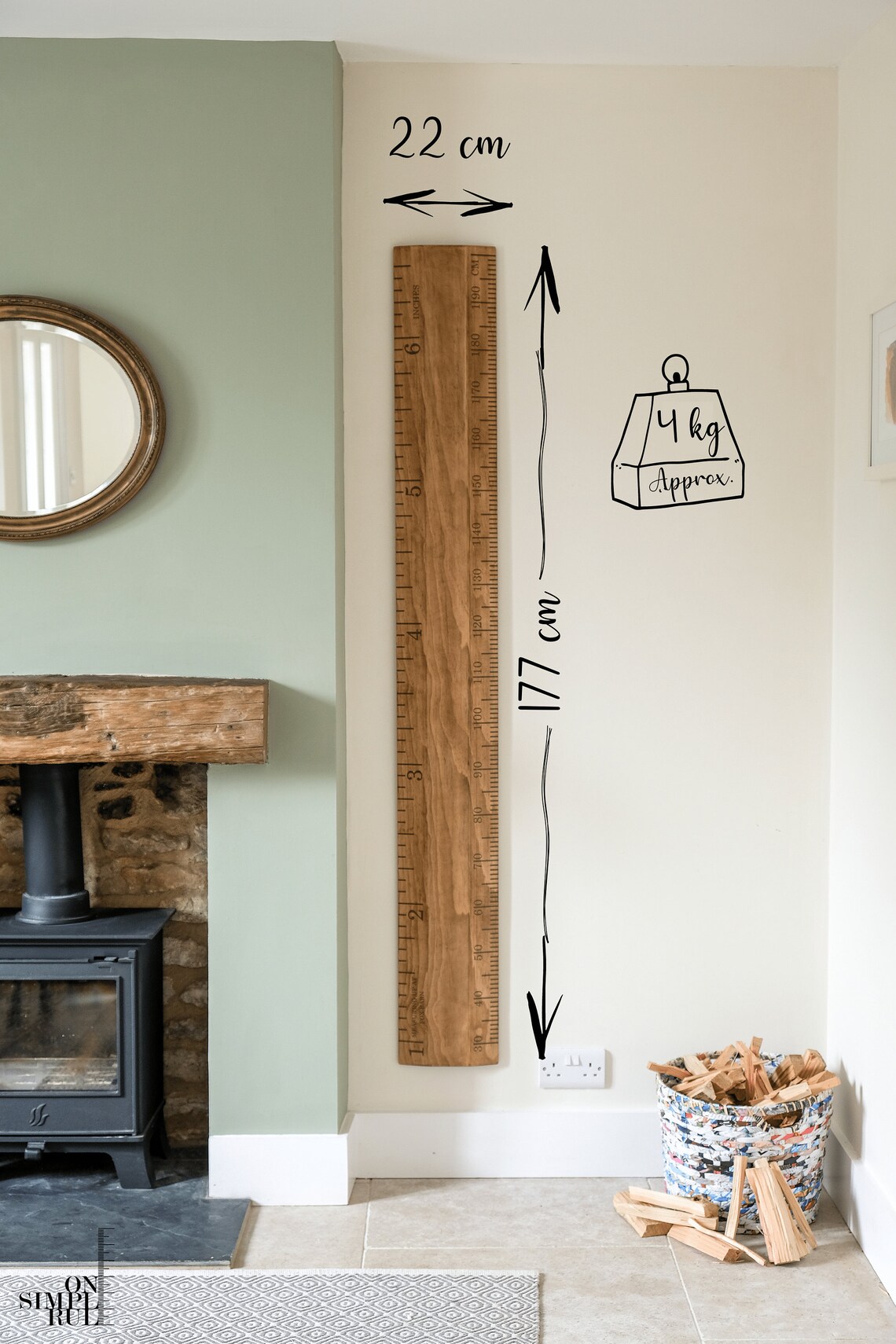 Wooden Height Chart Ruler Oak Finish Personalised Free UK | Etsy