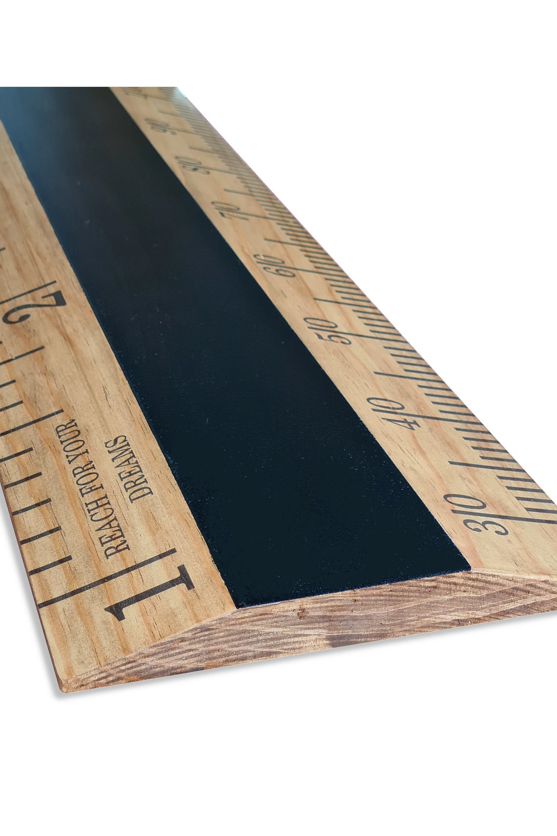 Wooden Chalkboard Height Chart Ruler Walnut Finish - Personalised ...