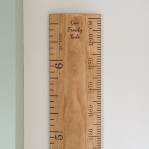Wooden Height Chart Ruler Walnut Finish - Personalised - Free UK ...