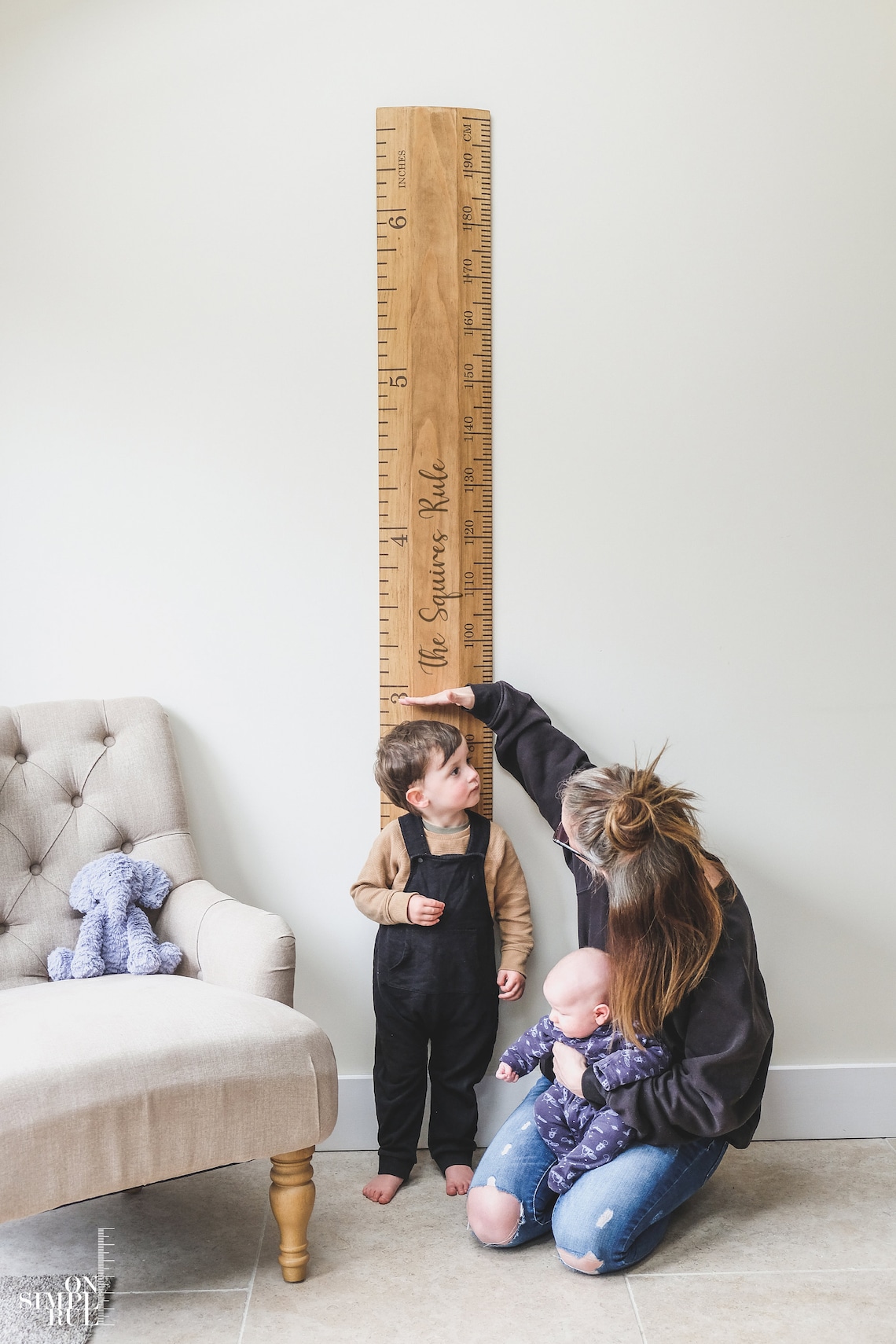 Wooden Height Chart Ruler Walnut Finish Personalised Free | Etsy UK