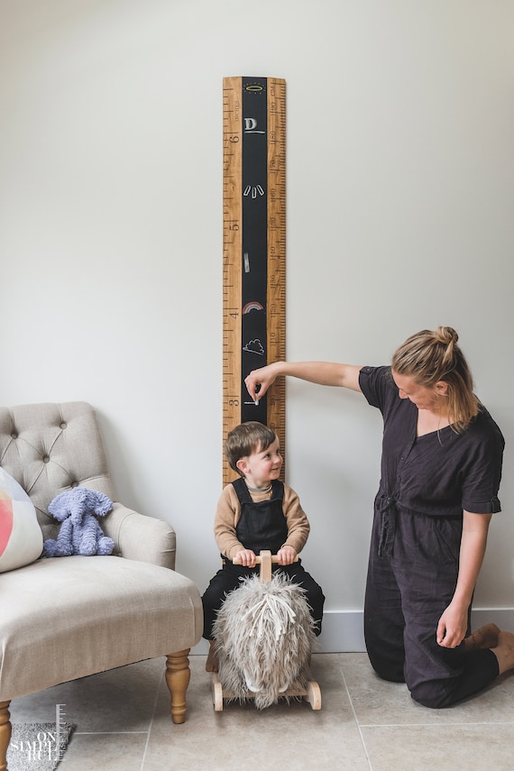 Wooden Chalkboard Height Chart Ruler Oak Finish Personalised - Etsy UK