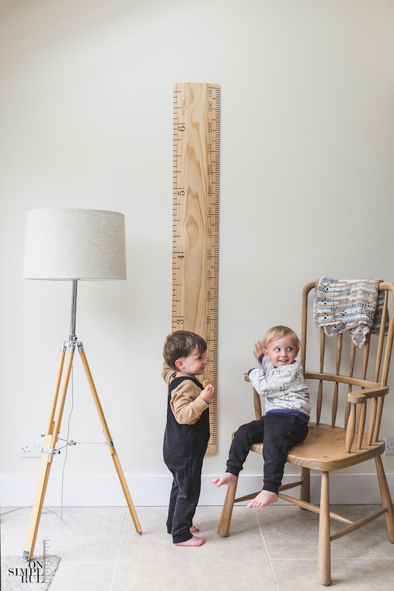 Wooden Height Chart Ruler Natural finish Personalised Free | Etsy