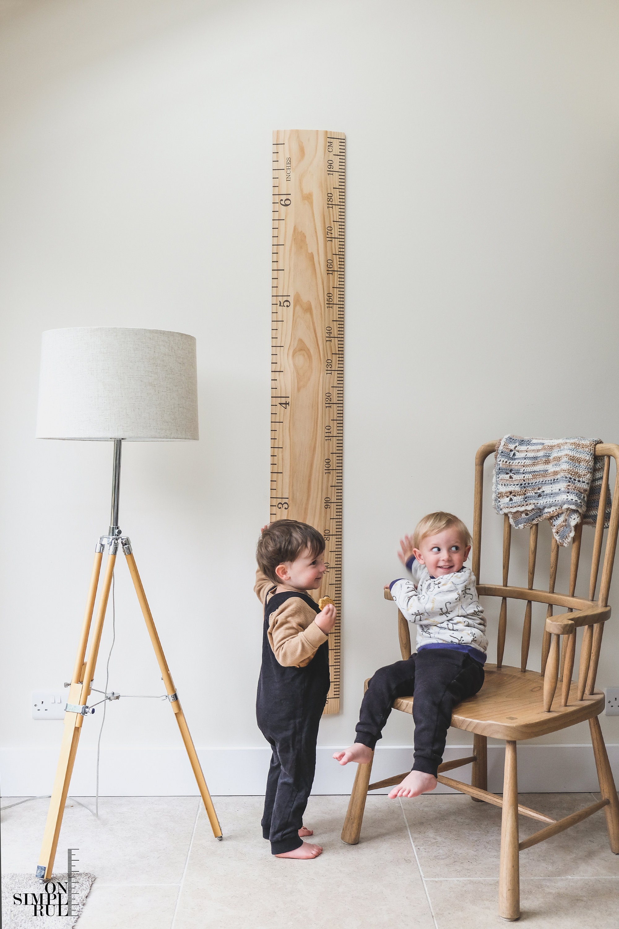 Wooden Height Chart Ruler Natural Finish - Personalised - Free UK ...