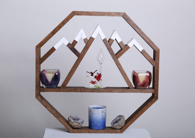 Octagon Mountain Shelf Unique Rustic Shelving Housewarming - Etsy