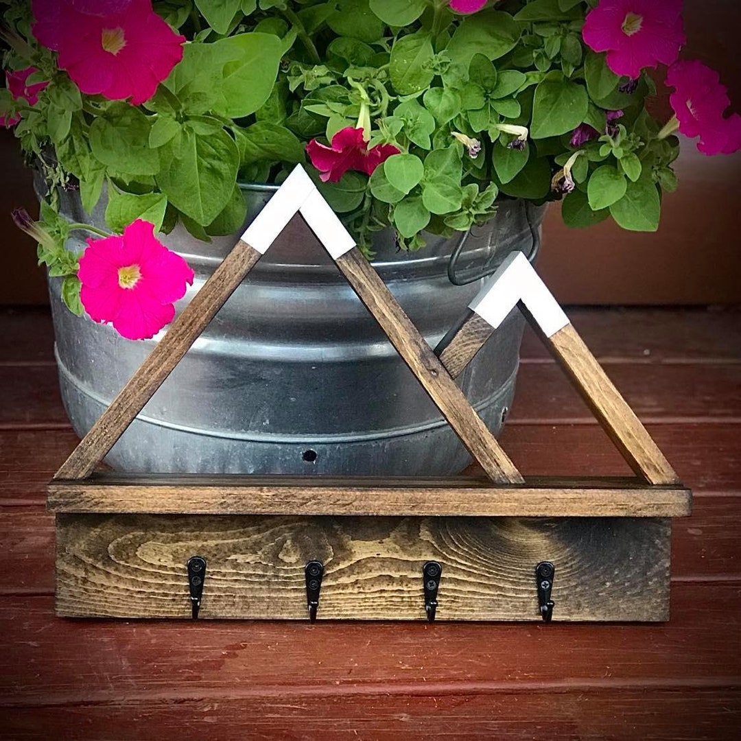 Mountain Key Rack With Shelf FREE SHIPPING Entryway Organizer, Mountain ...