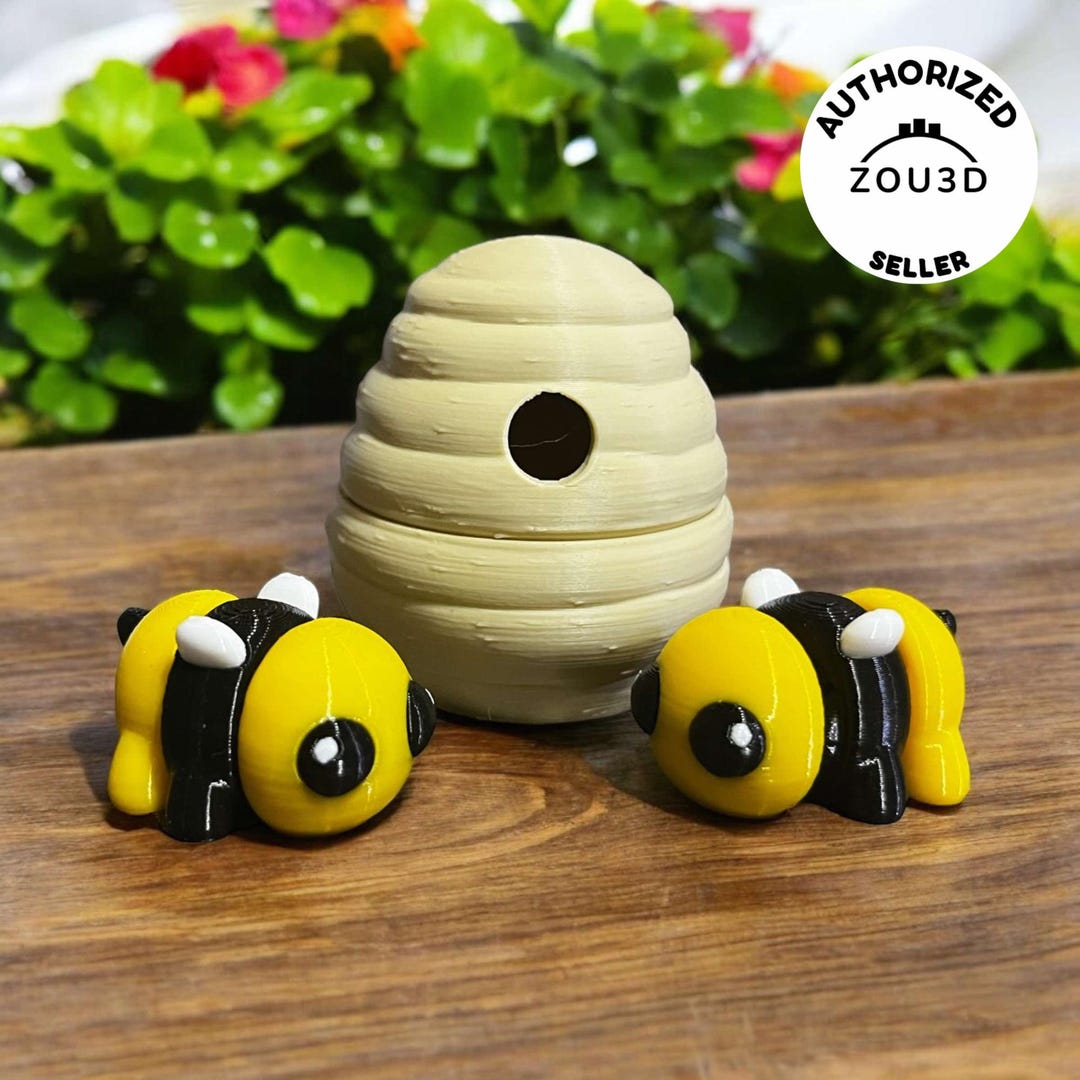 Bee Buddies - 3D Printed Mini Bees and Beehive Set - High Quality 3D ...