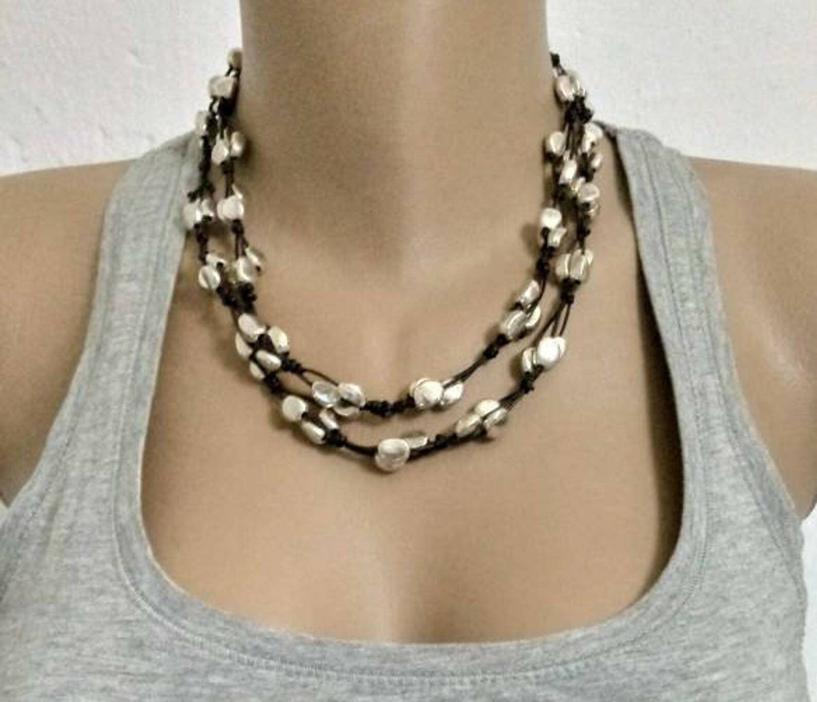 Uno De 50 Style Pearl Necklace Crystal Choker Woman - Etsy Denmark