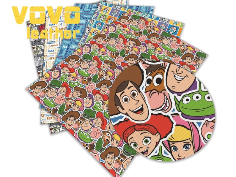 Cartoon Faux Leather Sheets A4 Size 8x12 for Earrings Hair Bows DIY Crafts, PU Synthetic Leather ...