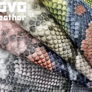 Snake Texture Printing Pattern Faux Leather Sheets Vegan Leather for ...