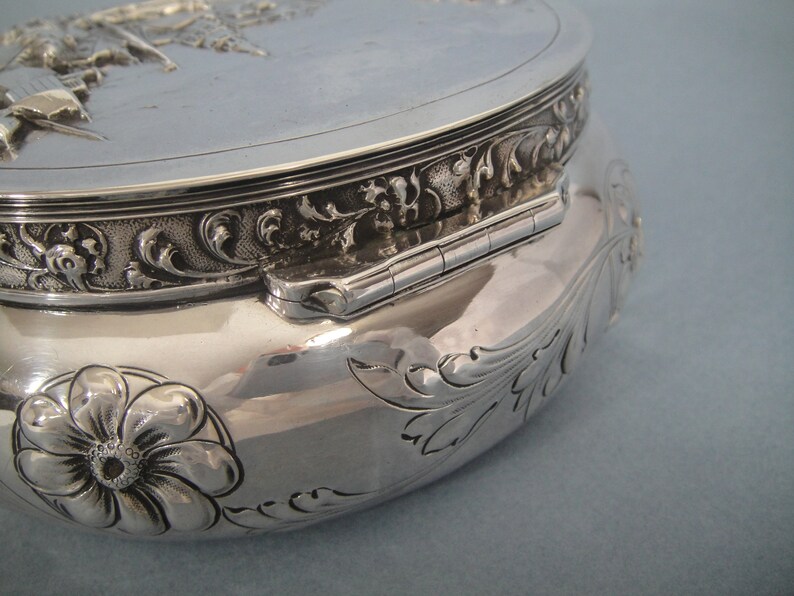 Antique Silver Biscuit Box - Etsy
