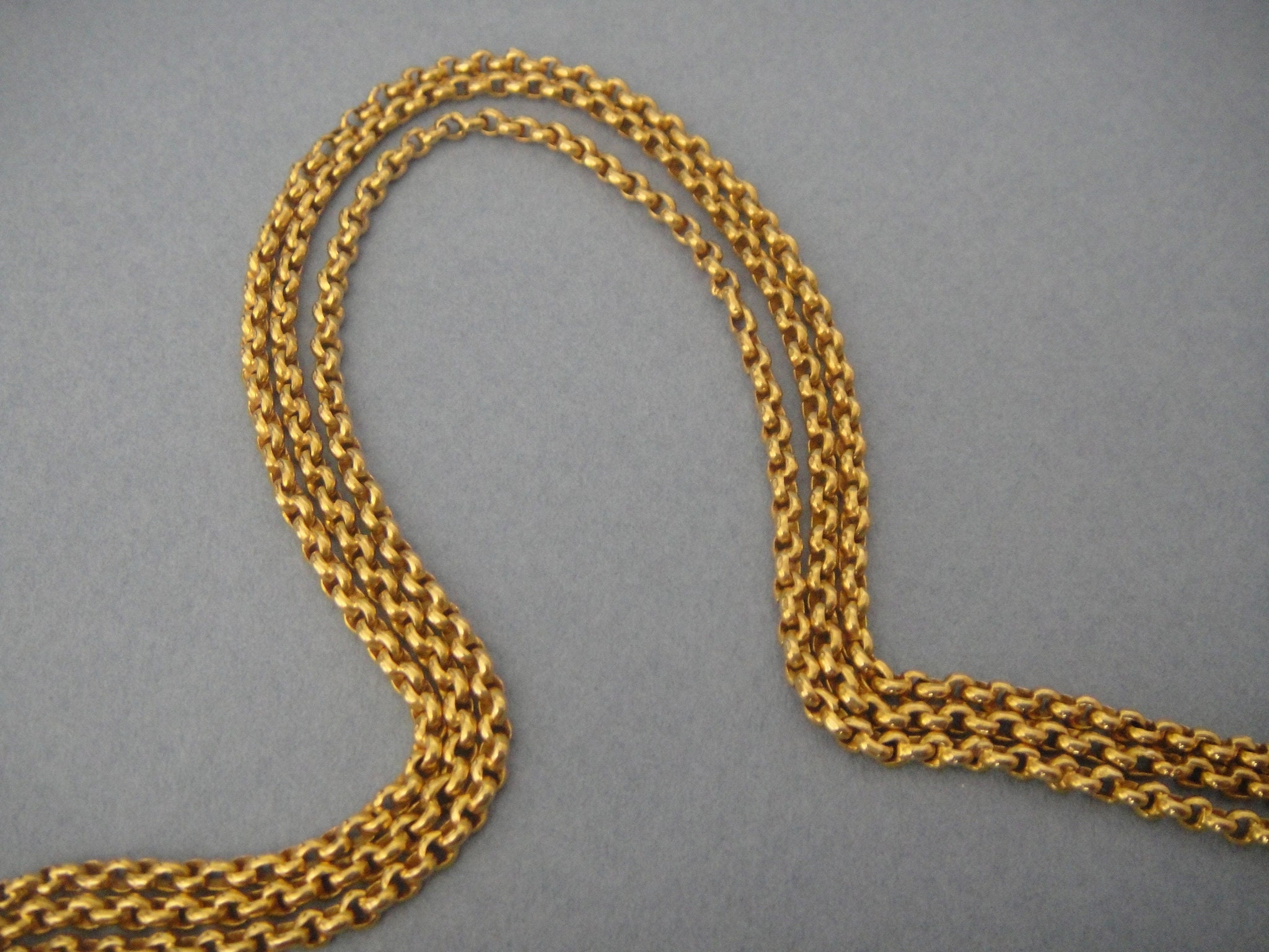 Vintage 14kt 3-row Gold Necklace. - Etsy