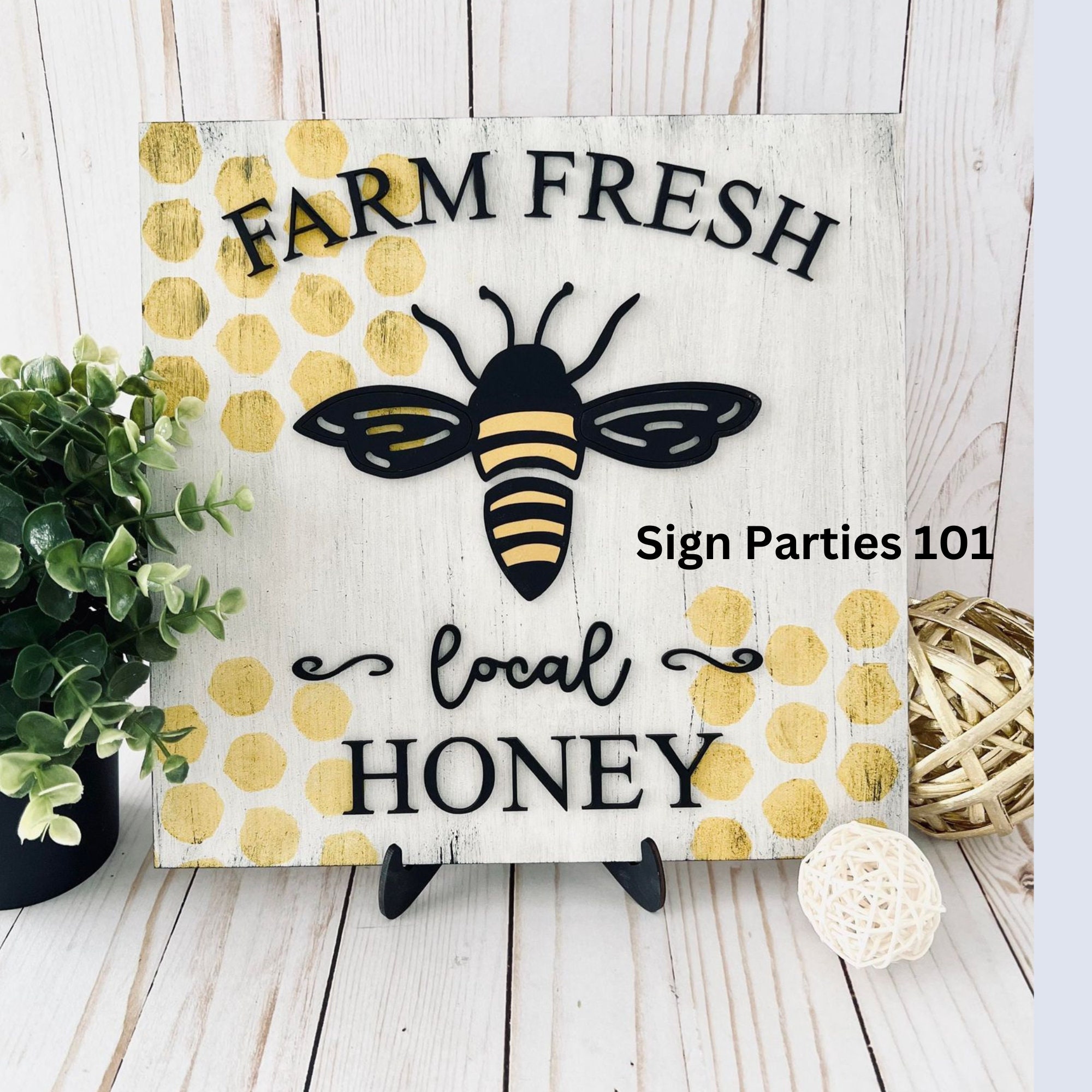 Bee SVG File Honey Sign File Digital Craft Project Home Paint Parties ...