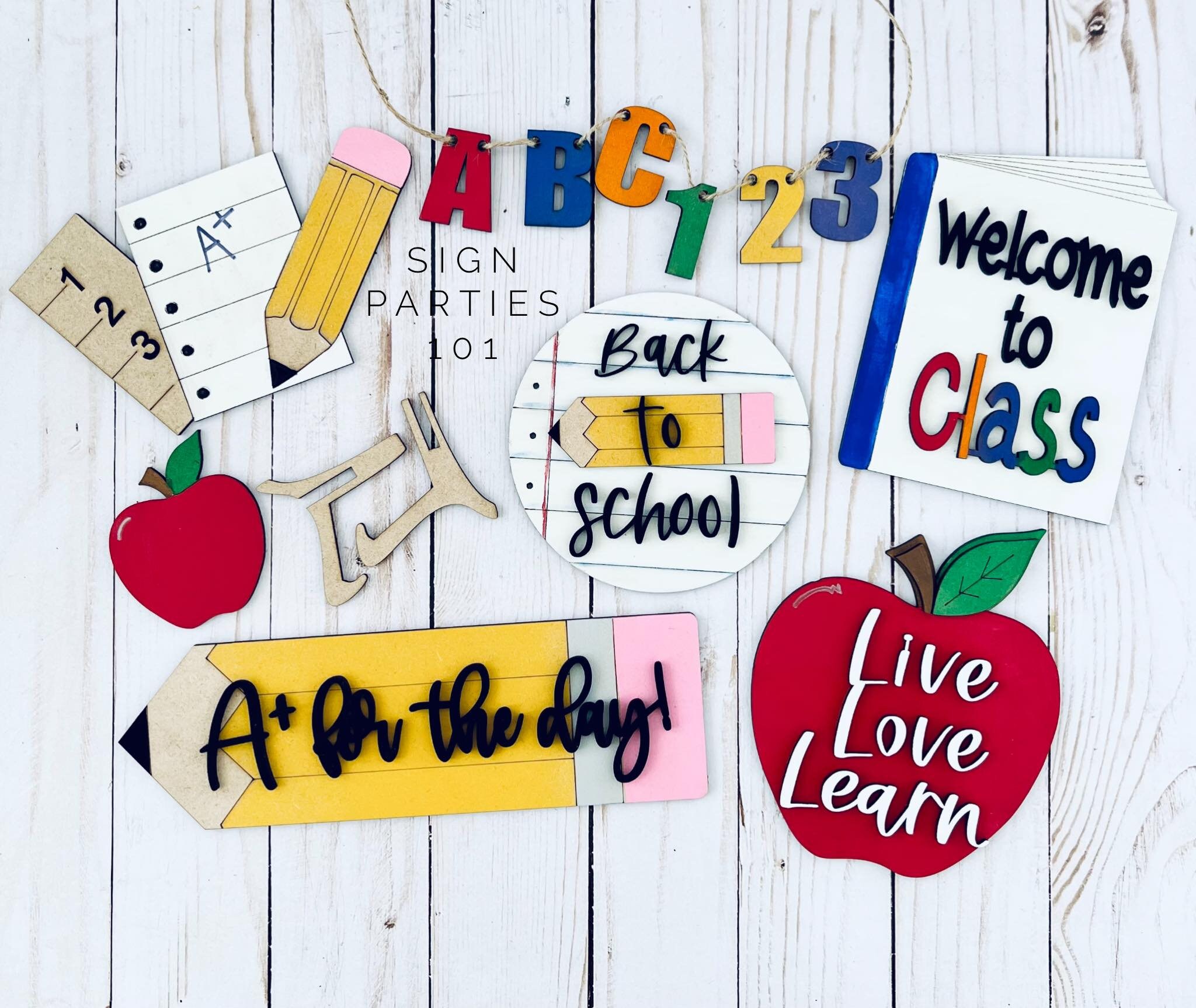 Back to School SVG File for Laser Tiered Tray School Craft - Etsy