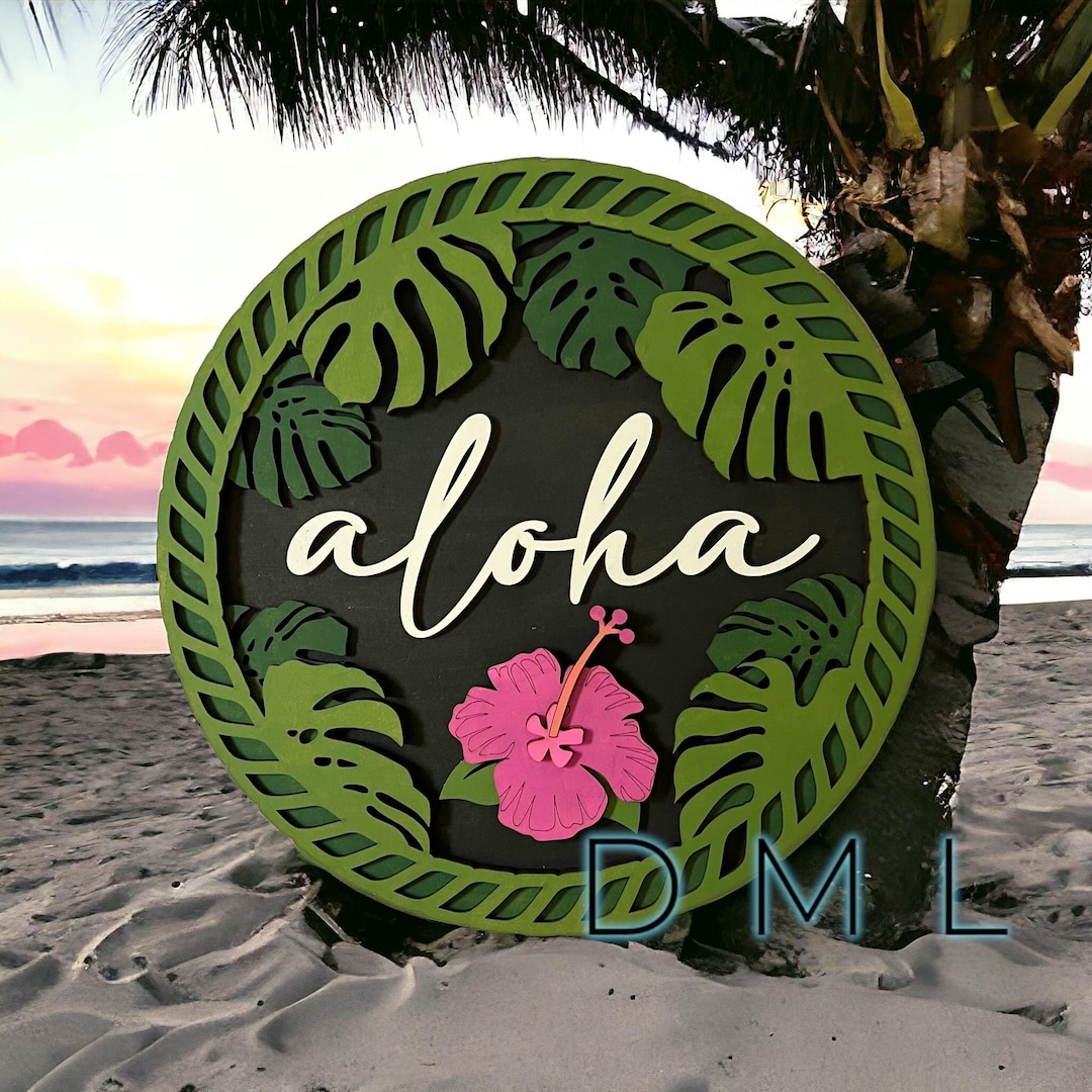 Aloha SVG File Hawaiian Sign File Digital Craft Project for Summer ...