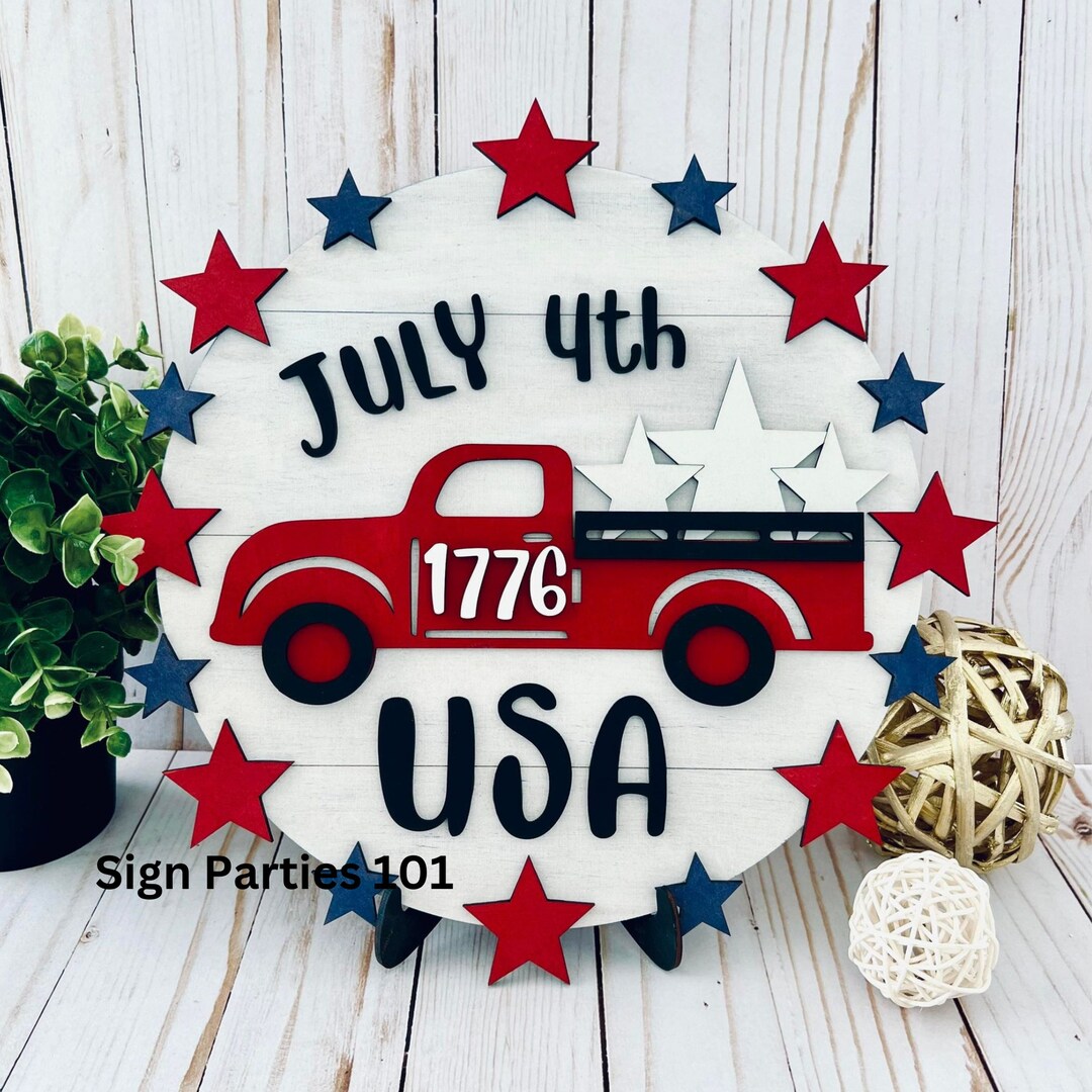 USA SVG File 4th of July Sign File Digital Craft Project Home Paint ...