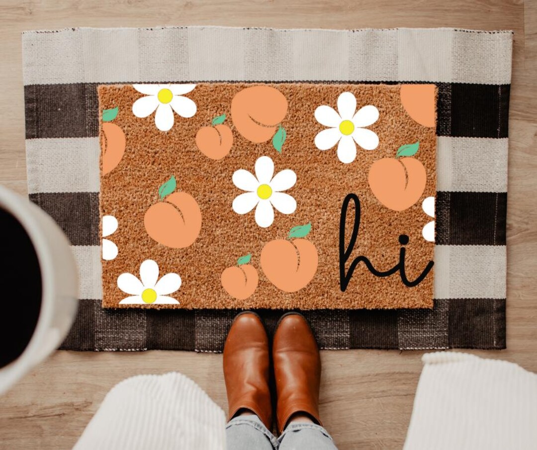Doormat SVG File, DIY Doormat, Summer Doormat File, Peach Daisy Hi ...