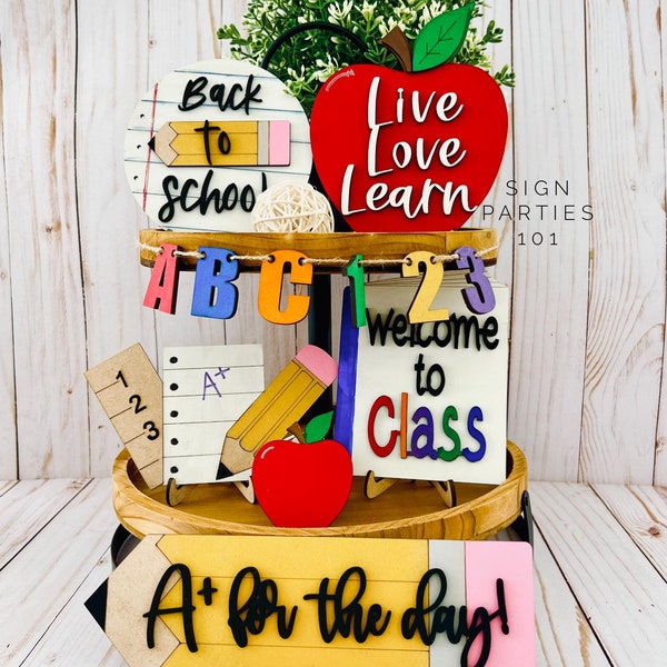 Back to School Tiered Tray Decor - Etsy
