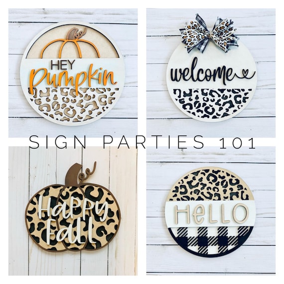 Hey Pumpkin Leopard Print Sign Welcome Happy Fall Hello - Etsy